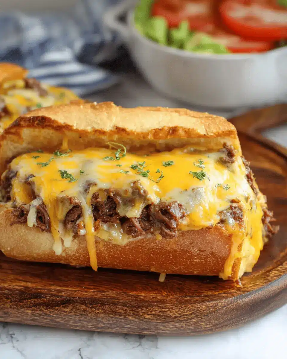 Cheesy Hot Beef Sandwich - Mommy Yummy