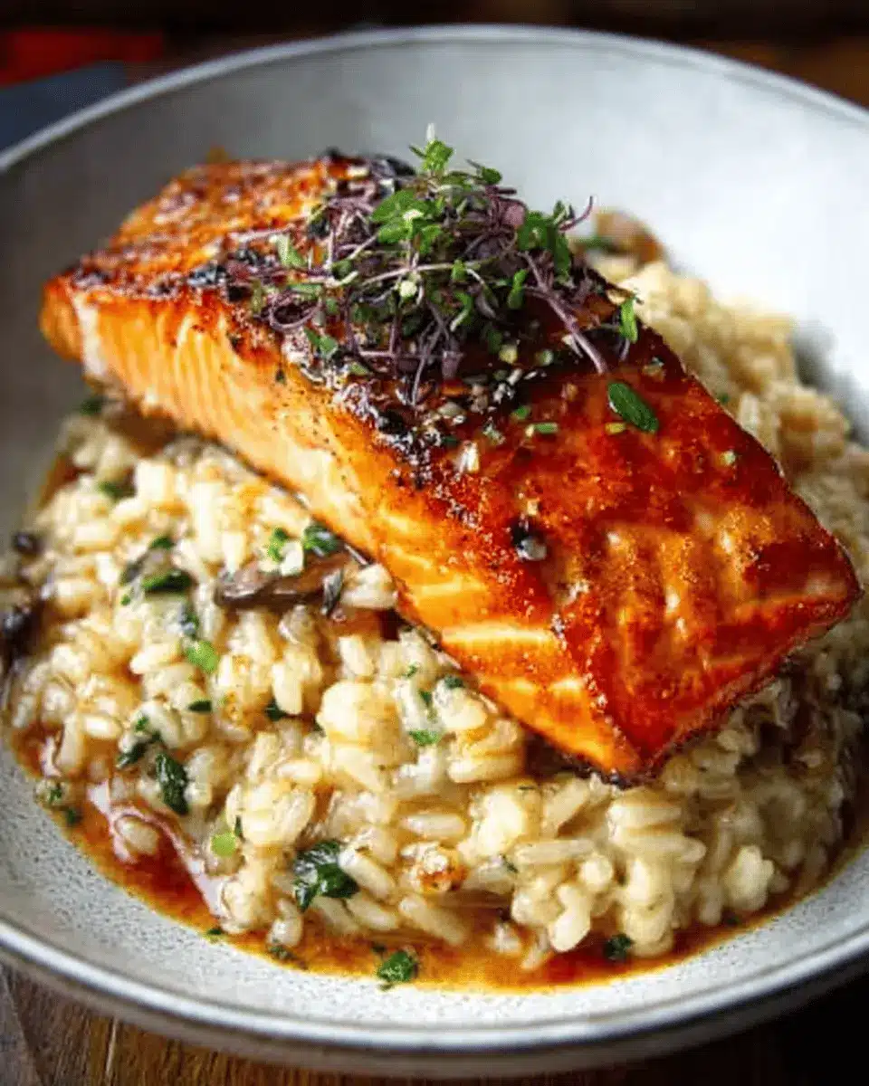Japanese Style Risotto with Seared Salmon - Mommy Yummy